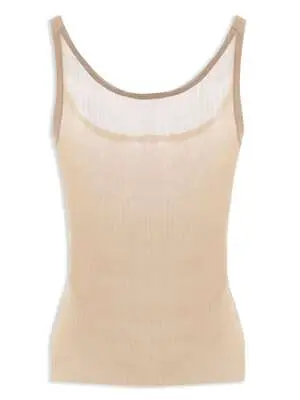 Max Mara Ribbed Silk Tank Top - Neutrals