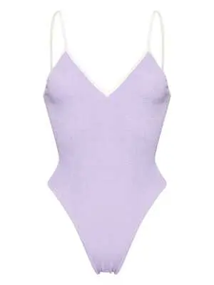 MC2 SAINT BARTH Crinkled Lurex Swimsuit - Purple