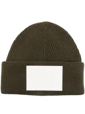 MAISON MARGIELA Numbers-motif Knitted Beanie - Green