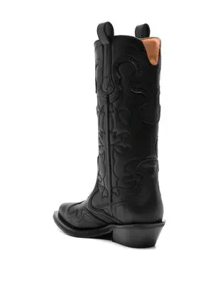 GANNI Panelled Calf-length Boots - Black