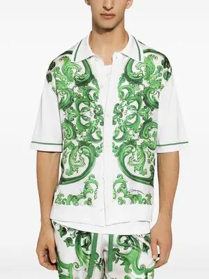 Dolce & Gabbana Majolica-print Short-sleeve Shirt - White