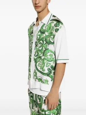 Dolce & Gabbana Majolica-print Short-sleeve Shirt - White