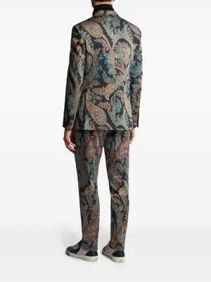 Etro Floral Paisley-jacquard Single-breasted Blazer - Blue