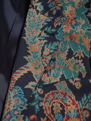 Etro Floral Paisley-jacquard Single-breasted Blazer - Blue