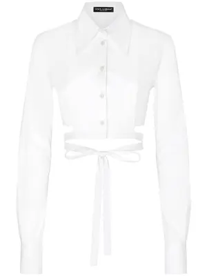 Dolce & Gabbana Criss-cross Cropped Shirt
