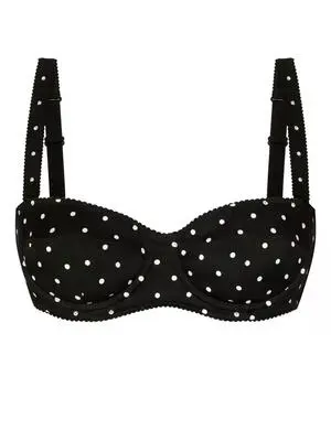 Dolce & Gabbana Polka Dot-print Balconette Bra - Black