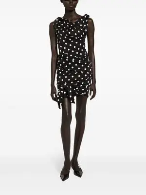 Dolce & Gabbana Polka-dot Draped Mini Dress