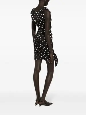 Dolce & Gabbana Polka-dot Draped Mini Dress
