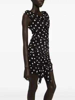 Dolce & Gabbana Polka-dot Draped Mini Dress