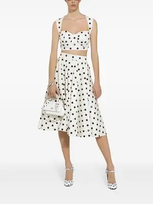Dolce & Gabbana Polka Dot Corset Top - White