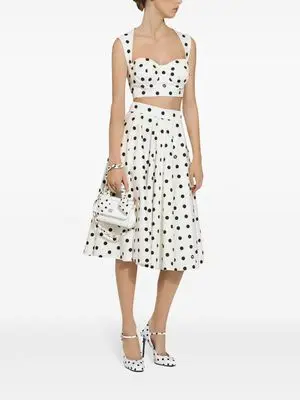 Dolce & Gabbana Polka Dot Corset Top - White
