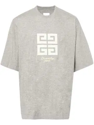 Givenchy 4g-motif Cotton T-shirt - Grey