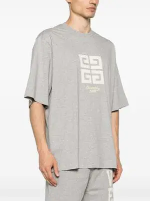 Givenchy 4g-motif Cotton T-shirt - Grey