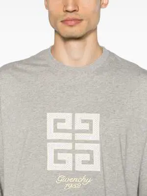 Givenchy 4g-motif Cotton T-shirt - Grey
