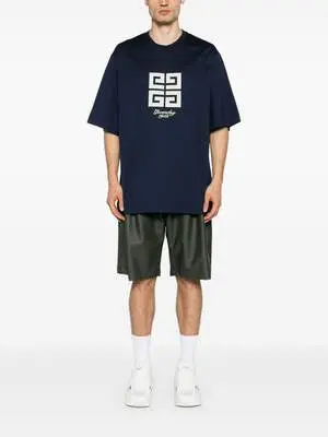 Givenchy 4g-motif Cotton T-shirt - Blue
