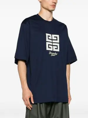 Givenchy 4g-motif Cotton T-shirt - Blue