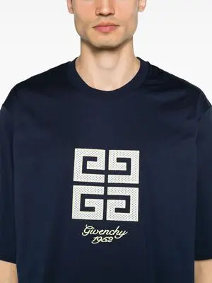 Givenchy 4g-motif Cotton T-shirt - Blue