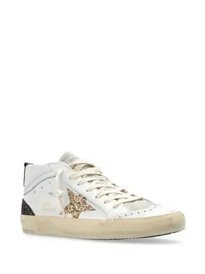 GOLDEN GOOSE Mid Star Glitter Sneakers - White