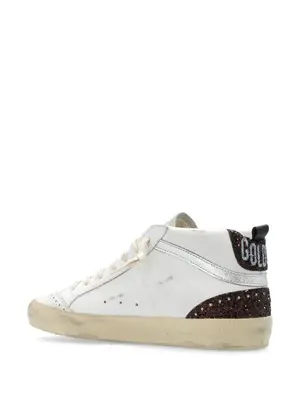 GOLDEN GOOSE Mid Star Glitter Sneakers - White