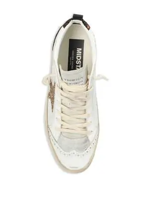 GOLDEN GOOSE Mid Star Glitter Sneakers - White