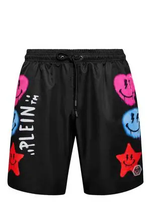 Philipp Plein Graphic-print Swim Shorts - Black
