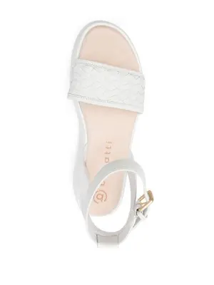 BUGATTI 45mm Kya Interwoven Leather Sandals - White