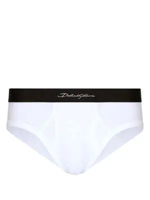 Dolce & Gabbana Logo-waistband Low-rise Briefs - White
