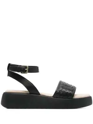 BUGATTI 45mm Kya Interwoven Leather Sandals - Black