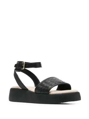BUGATTI 45mm Kya Interwoven Leather Sandals - Black