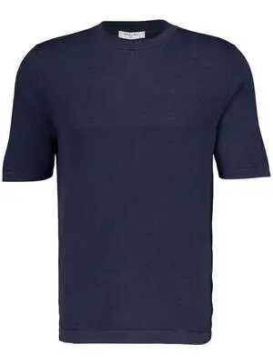 Boglioli Crew-neck Silk-cotton Blend T-shirt - Blue