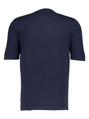 Boglioli Crew-neck Silk-cotton Blend T-shirt - Blue