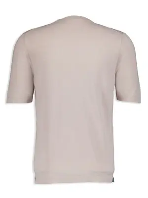 Boglioli Crew-neck Silk-cotton Blend T-shirt - Neutrals