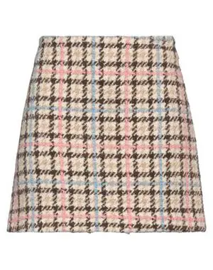 MSGM Mini Flared Tweed Skirt - Beige