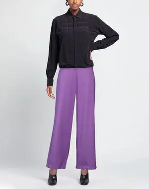 MSGM High Waisted Wide Leg Pants - Purple