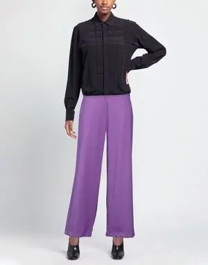 MSGM High Waisted Wide Leg Pants - Purple
