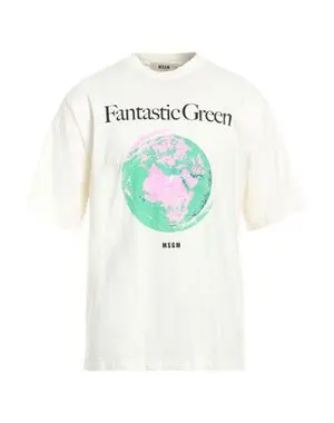 MSGM Man T-shirt Black Size S Organic Cotton White