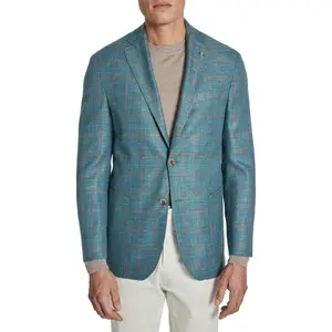 JACK VICTOR Hampton Windowpane Check Wool & Linen Blend Sport Coat