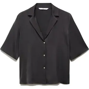 Mango Satin Camp Shirt