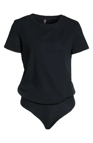 Commando Essential Stretch Cotton Crew Bodysuit - Black