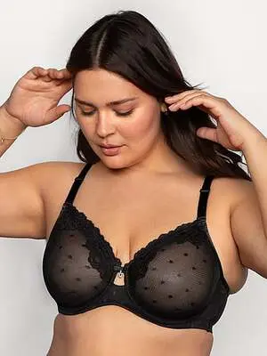 Victoria's Secret Curvy Couture Sheer Whisper Unlined Underwire Bra - Black