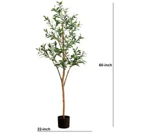 NEARLY NATURAL 5' Artificial Olive Tree With Na Tural Trunk