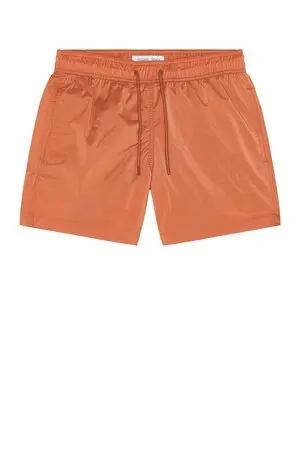 Frescobol Carioca Salvador Elasticated Swim Short In Orange - Copper