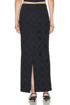 HELSA Eyelet Column Midi Skirt