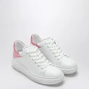 JIMMY CHOO Diamond Maxi /pink Metallic Sneaker - White