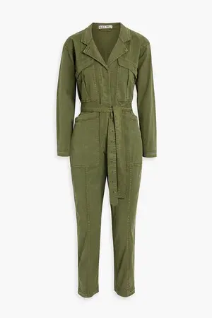 ALEX MILL Expedition Cropped Tencel™-blend Twill Jumpsuit - Army Green