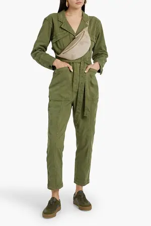 ALEX MILL Expedition Cropped Tencel™-blend Twill Jumpsuit - Army Green