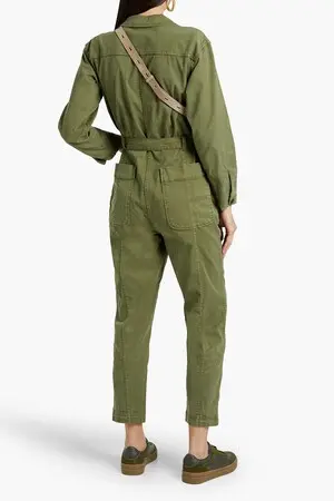 ALEX MILL Expedition Cropped Tencel™-blend Twill Jumpsuit - Army Green