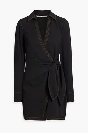 Veronica Beard Crepe De Chine Mini Wrap Dress