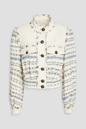 Veronica Beard Darren Gabardine-paneled Tweed Jacket