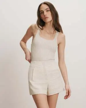 Veronica Beard Jazmin Tweed Shorts - Ecru